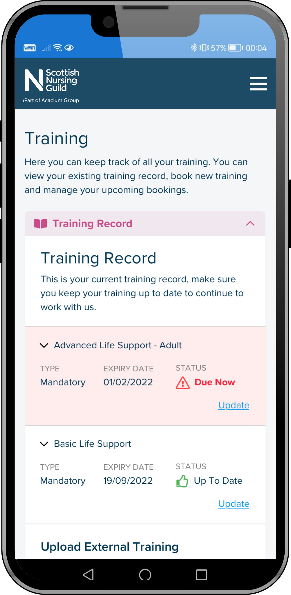 Compliance Portal - Scottish Nursing Guild