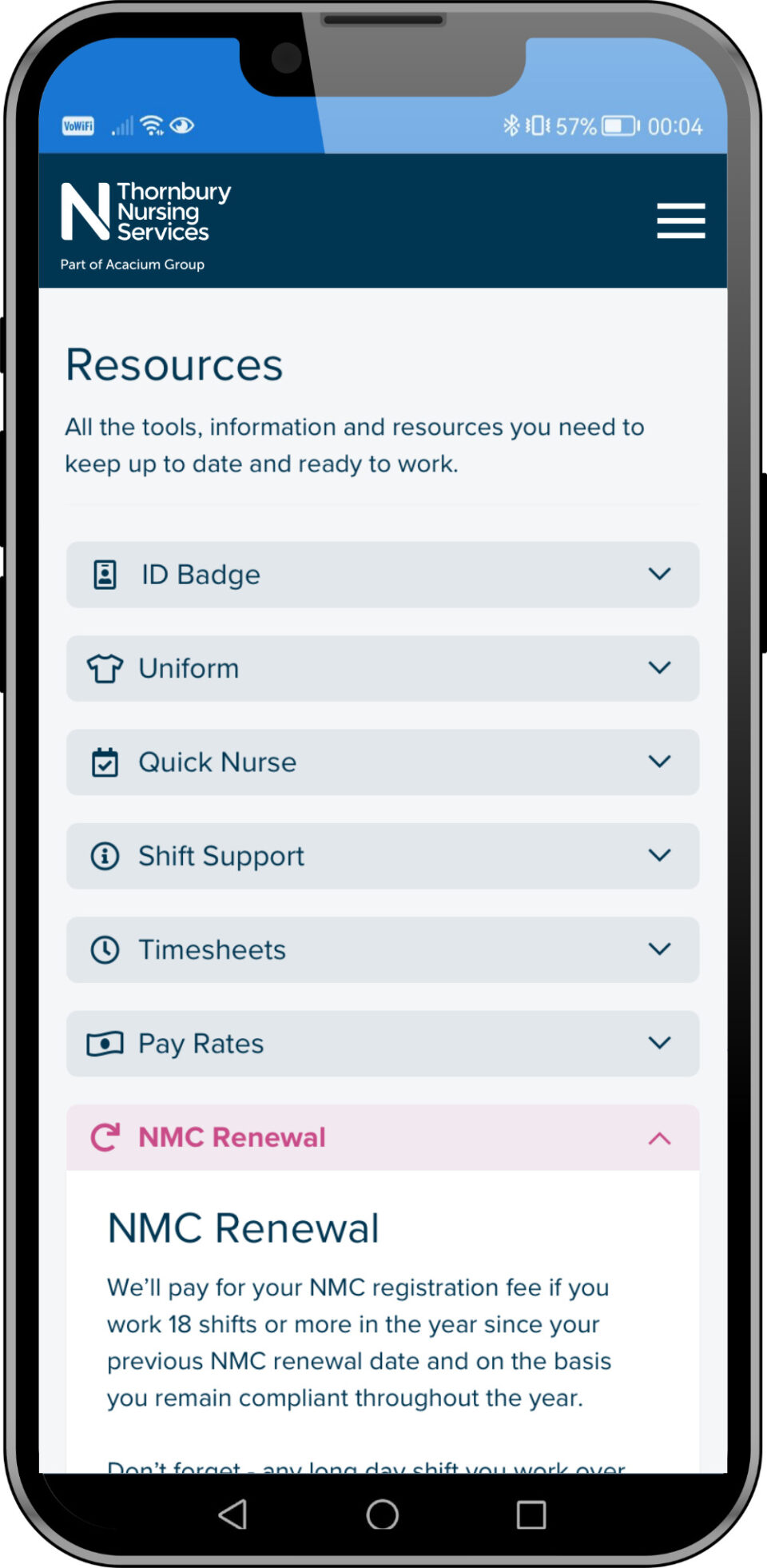Compliance Portal - Thornbury Nursing Services